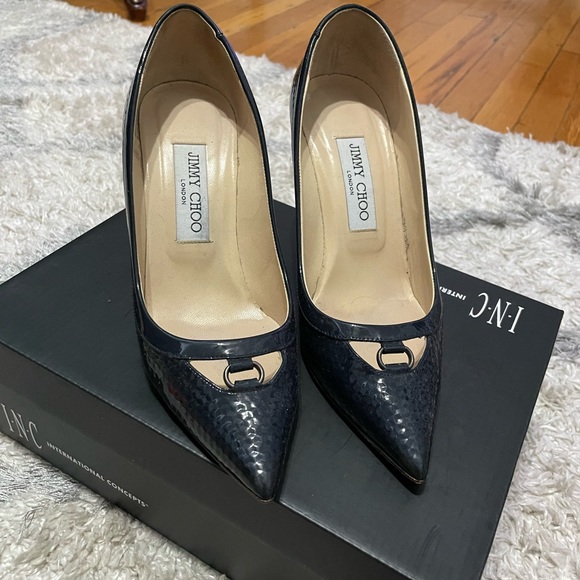Jimmy Choo | Shoes | Jimmy Choo Navy Blue Heels | Poshmark